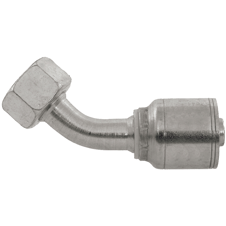 44463S-14-06 3/8" 45° NON-SKIVE CRIMP COUPLING ELBOW WITH S SERIES 14 ...