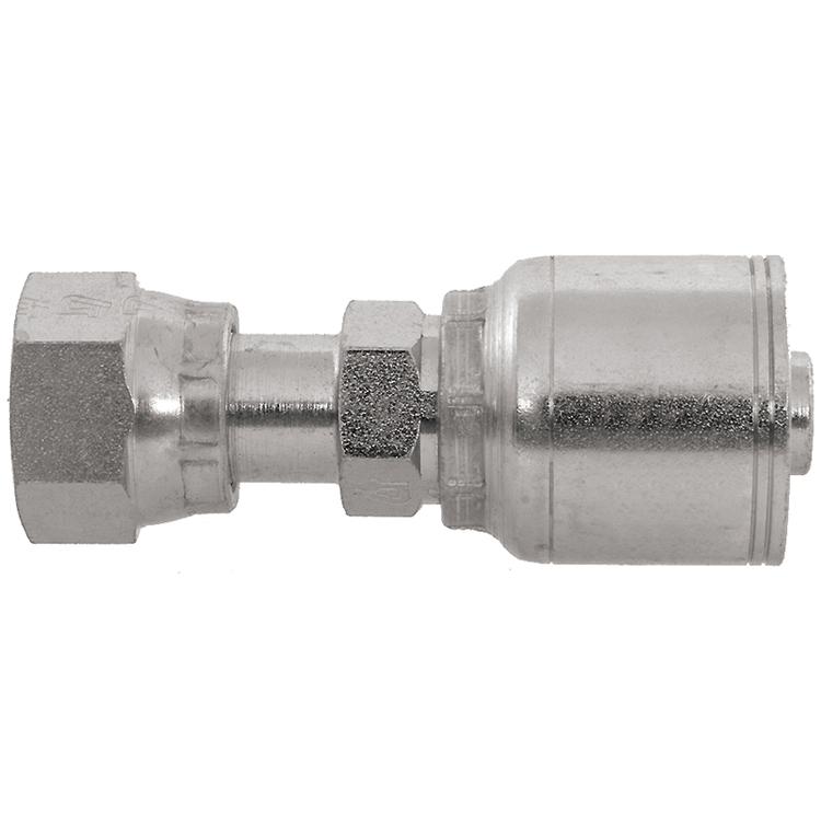 42083-10-12 3/4" NON-SKIVE CRIMP COUPLING WITH 1-14 FEMALE O-RING FACE ...