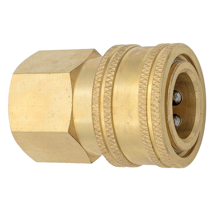 CST2B 1/8" BRASS STRAIGHT-THROUGH COUPLER WITH FEMALE PIPE (NPT) THREAD ...