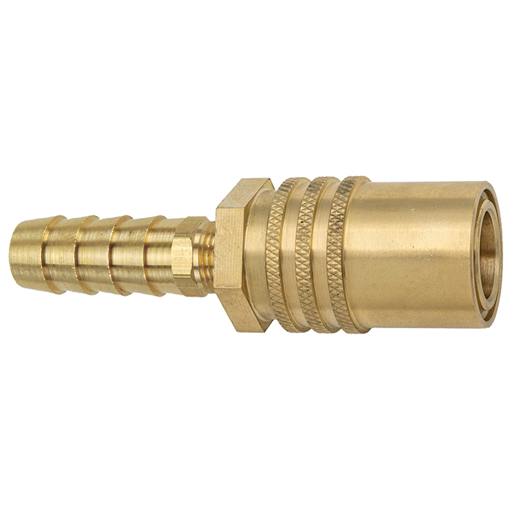 CPC206 1/4" NON-VALVED BRASS INJECTION MOLD COUPLER WITH 3/8" HOSE BARB ...